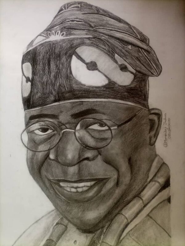 Pencil Sketch Portrait of President Bola Ahmed Tinubu, The President of ...
